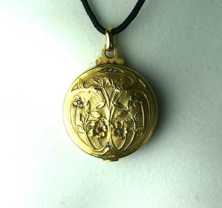 French Art Nouveau Picture and Mirror Locket at 1stDibs