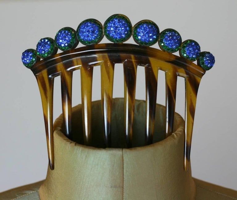 Art Deco Pave Ball Comb For Sale at 1stDibs