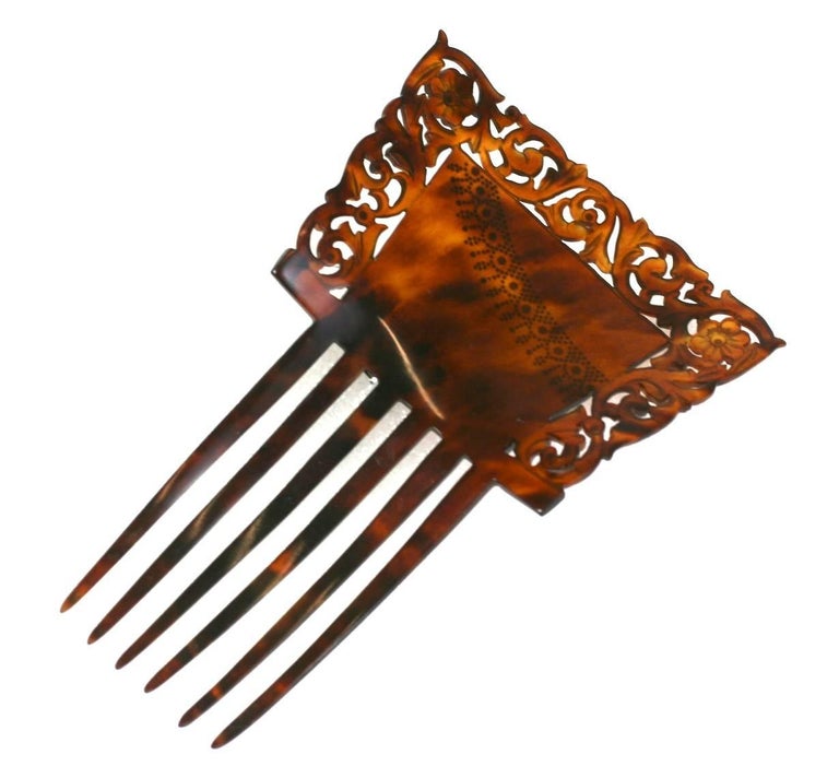 Lovely Tortoise Pique Comb Victorian For Sale at 1stDibs