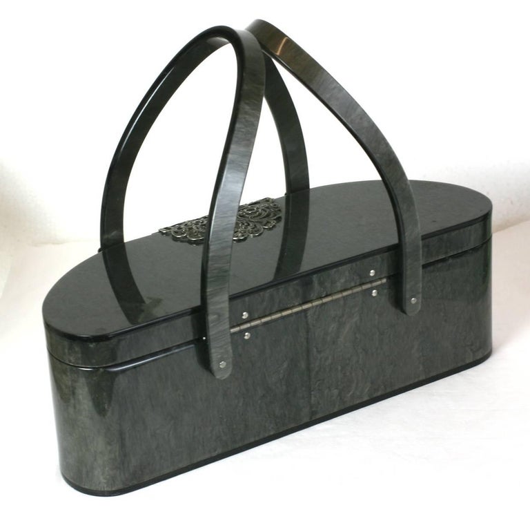 Marbleized Gray Bakelite Purse, 1950's For Sale at 1stDibs | bakelite ...