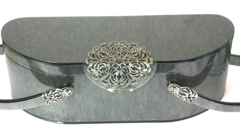 Marbleized Gray Bakelite Purse, 1950's For Sale at 1stDibs | bakelite ...