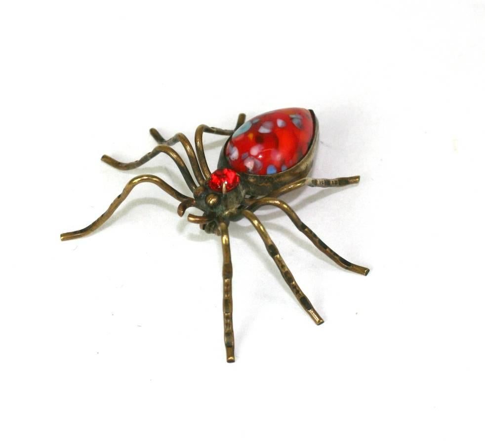 Art Deco Bohemian Glass Spider Brooch at 1stDibs | art deco spider ...