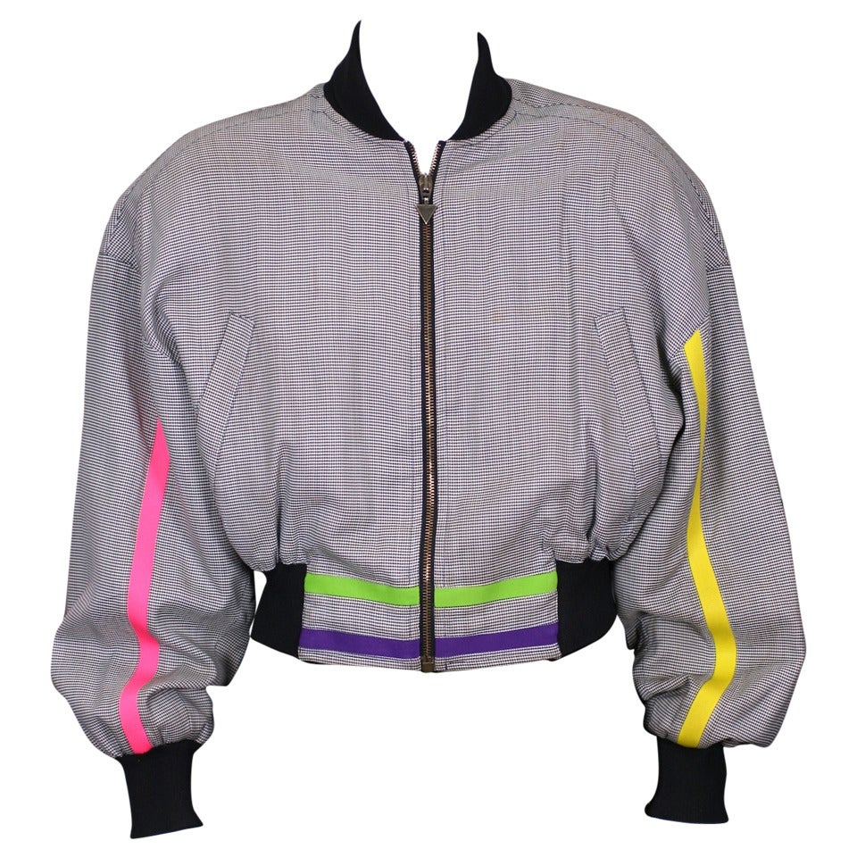 Gianni Versace Houndstooth Fluo Bomber at 1stDibs