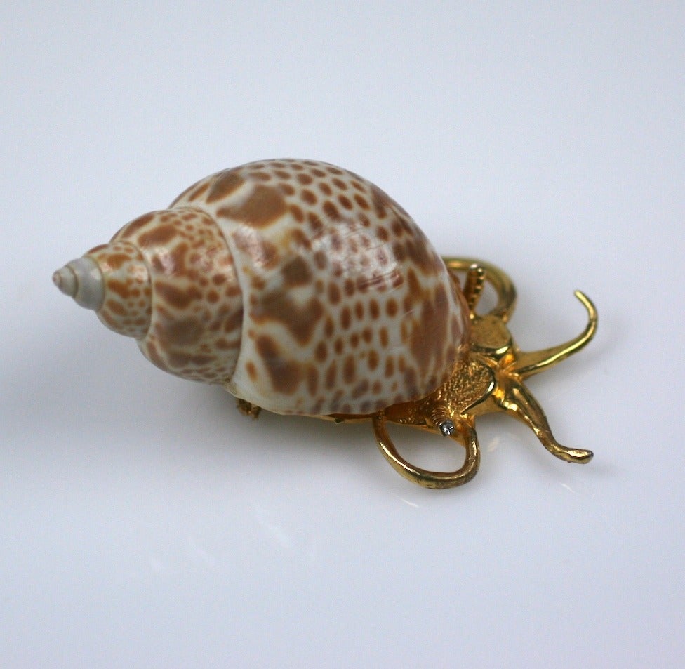 Kenneth Jay Lane's Snail brooch For Sale at 1stDibs