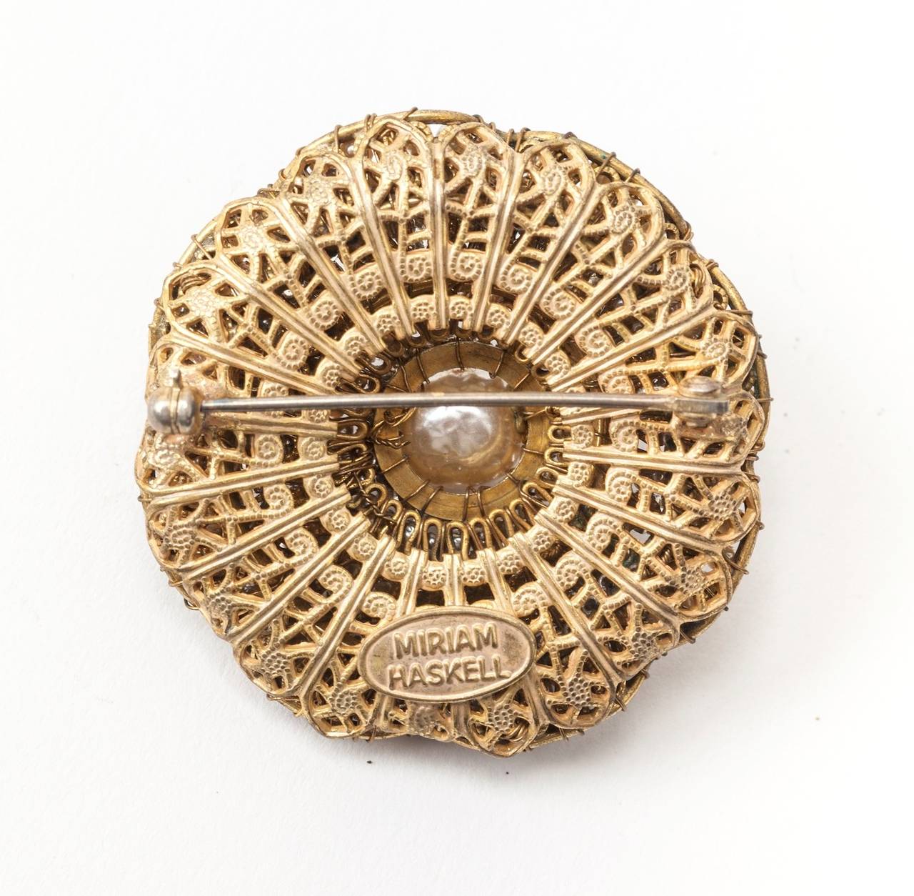 Miriam Haskell Circular Pearl and Rose Monte Brooch at 1stDibs | miriam ...