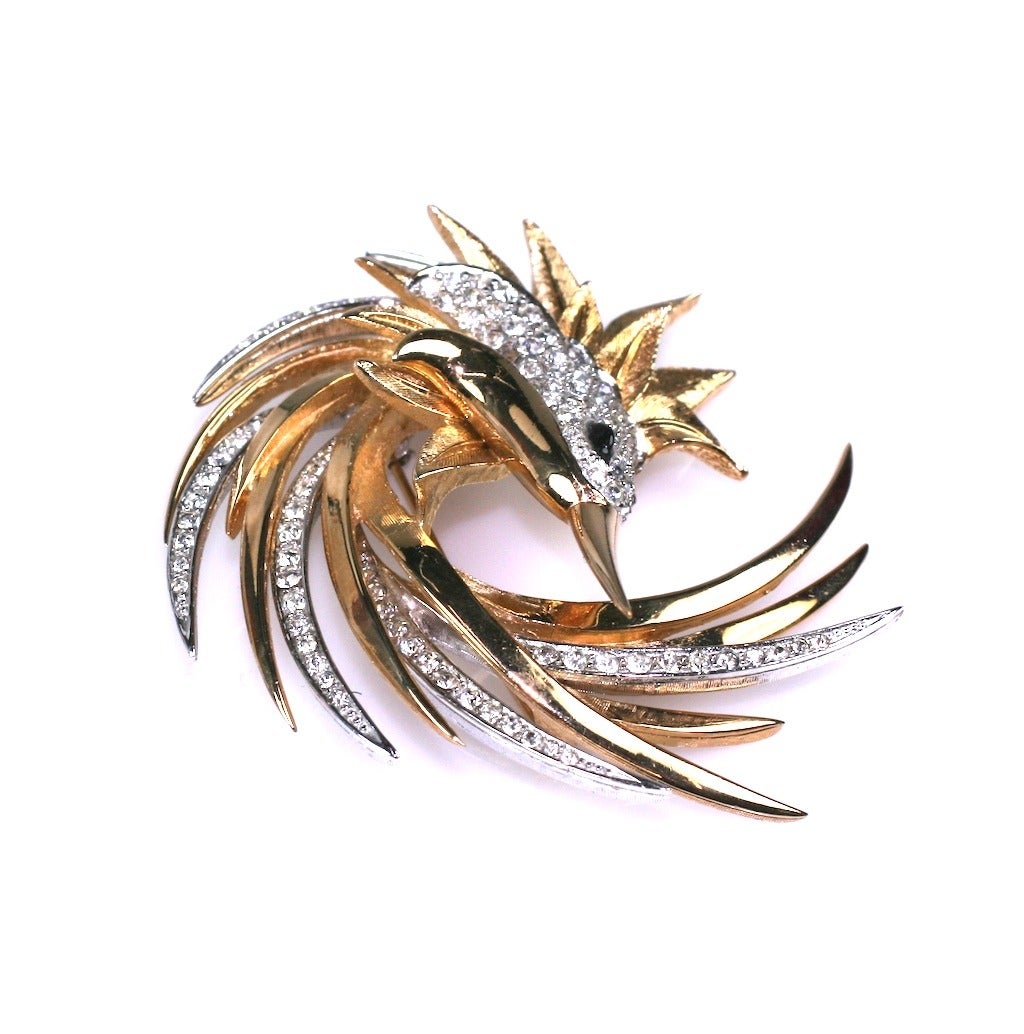 Boucher Abstract Swirled Bird Brooch at 1stDibs | boucher bird brooch ...