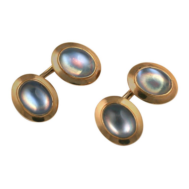 Antique Moonstone Cufflinks at 1stDibs