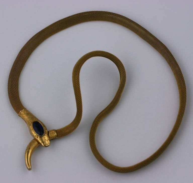 Art Deco Mesh Snake Necklace at 1stDibs | art deco snake