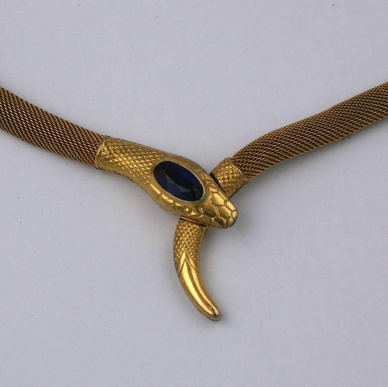 Art Deco Mesh Snake Necklace at 1stDibs | art deco snake