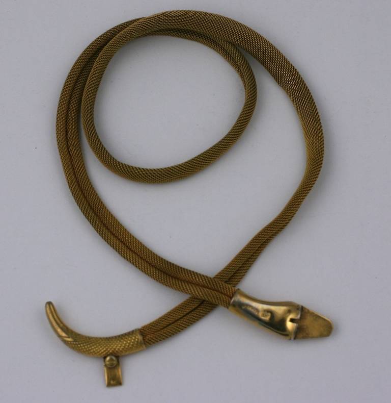Art Deco Mesh Snake Necklace at 1stDibs | art deco snake