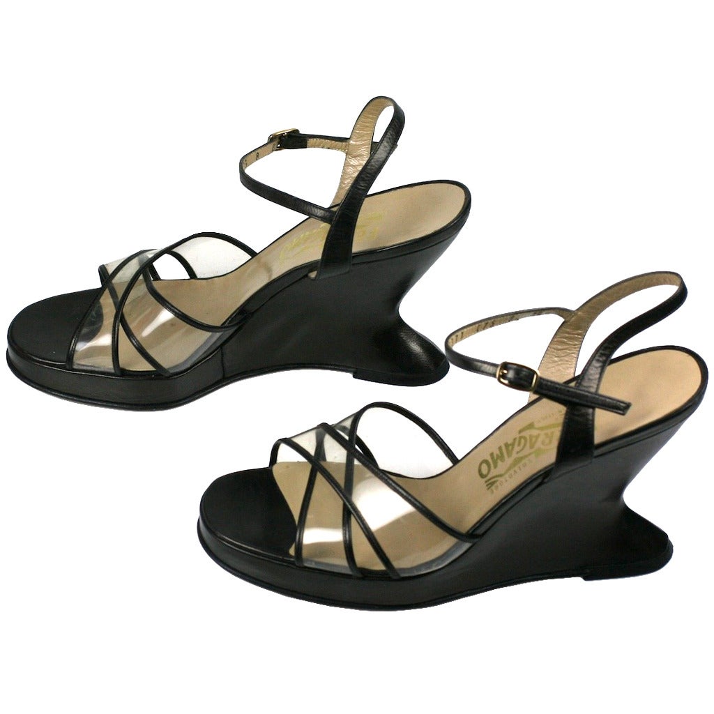 Salvatore Ferragamo Signature Scoop Wedges at 1stDibs