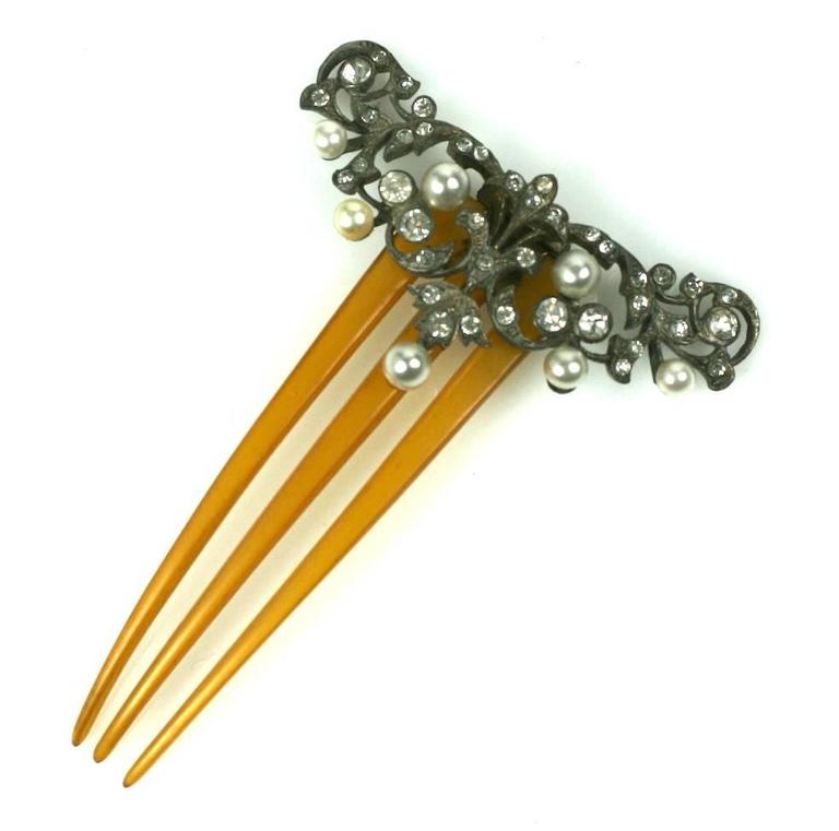 Edwardian Paste Hair Comb at 1stDibs
