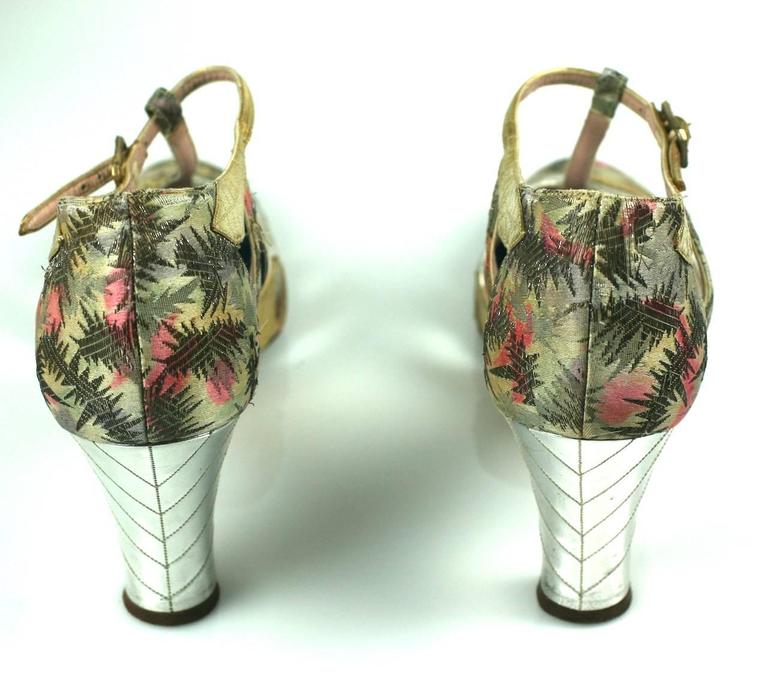 Art Deco Lame and Gilt Kid Evening Shoes at 1stDibs | art deco shoes ...