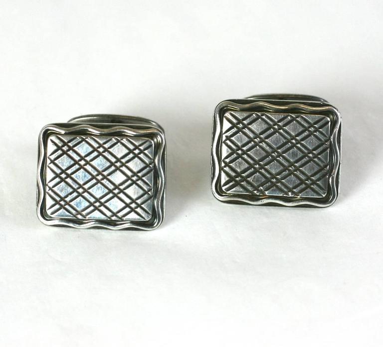 Attractive Design Silver Cufflinks For Sale at 1stDibs