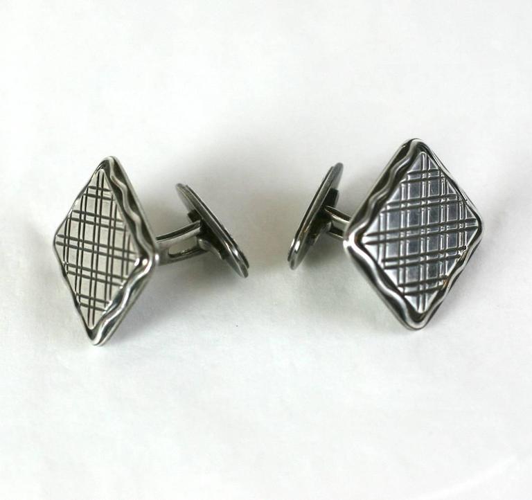 Attractive Design Silver Cufflinks For Sale at 1stDibs