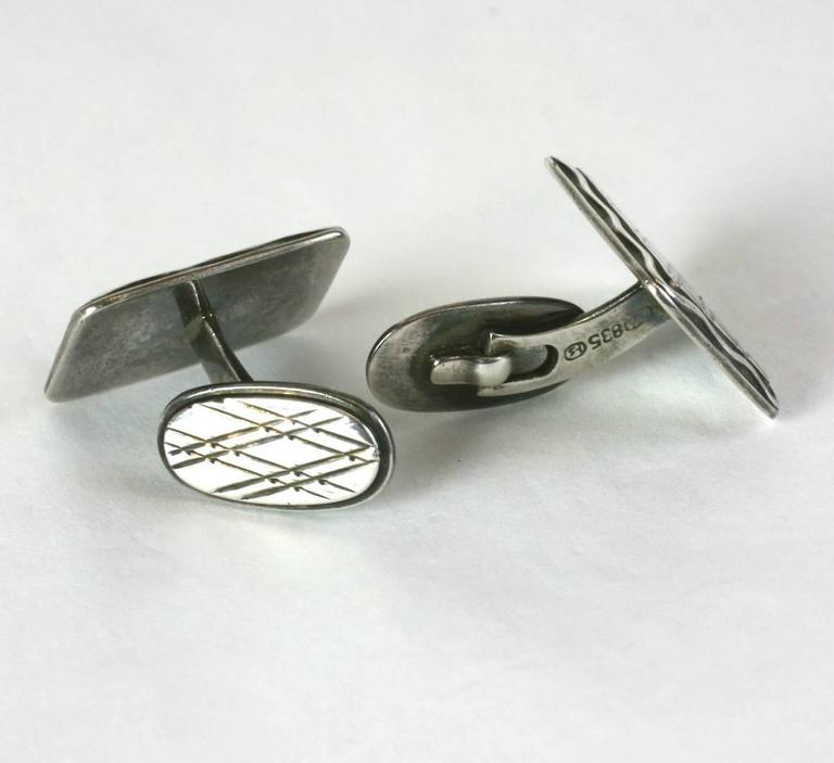 Attractive Design Silver Cufflinks For Sale at 1stDibs