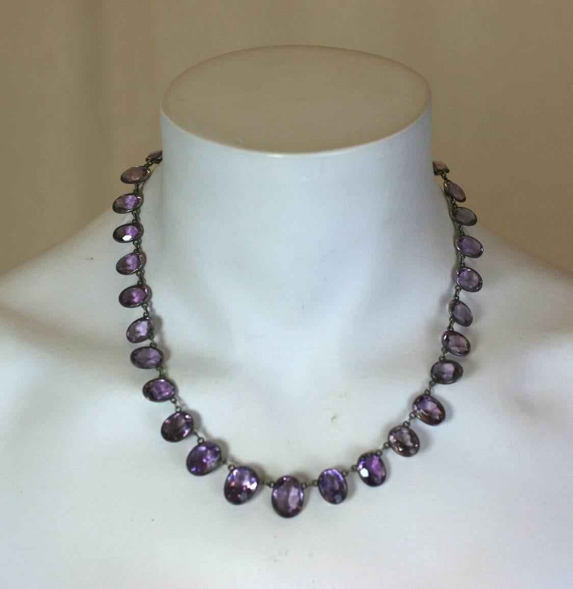 Deco Graduated Amythest Necklace For Sale at 1stDibs