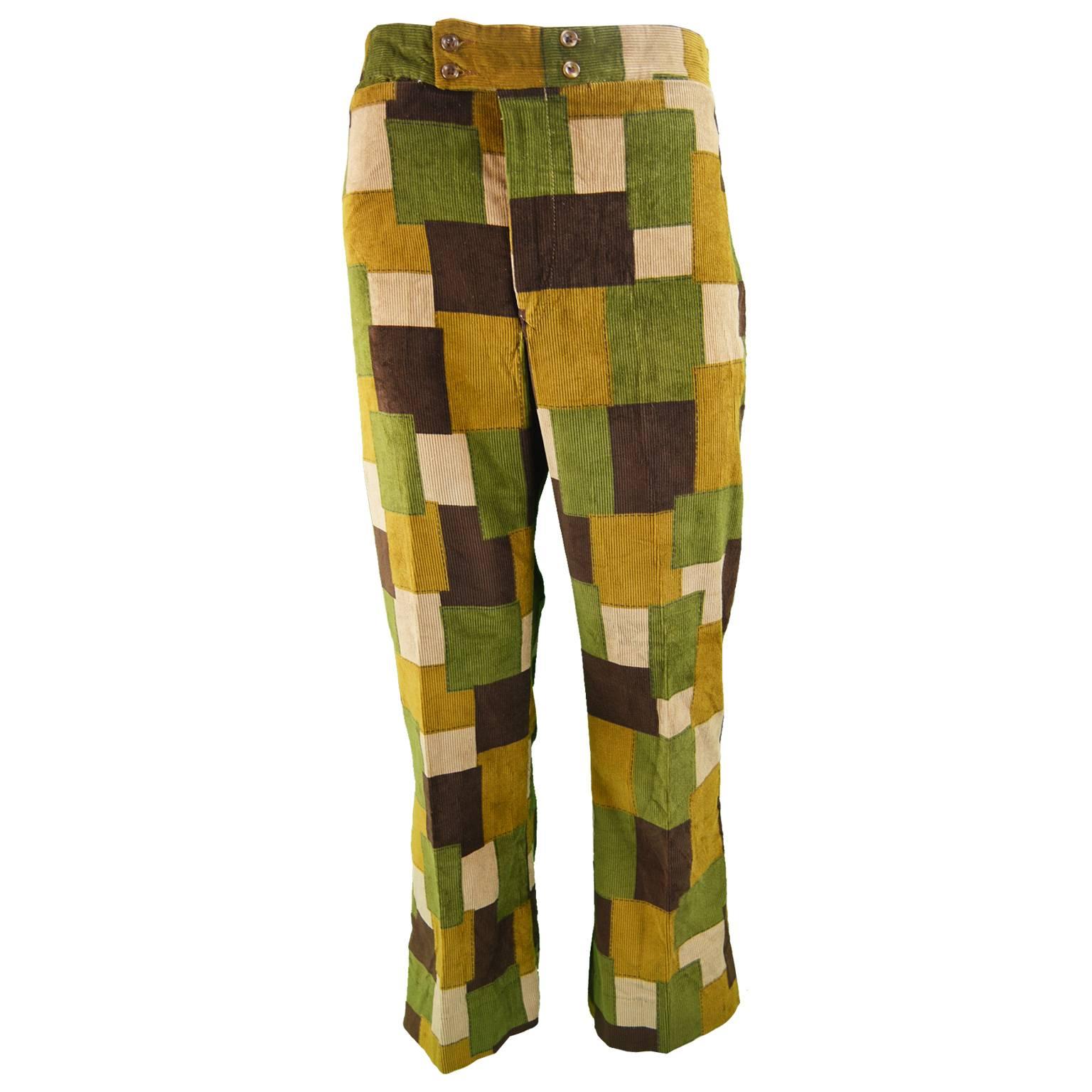 John Stephen of Carnaby Street Men's Patchwork Corduroy Flared Pants ...
