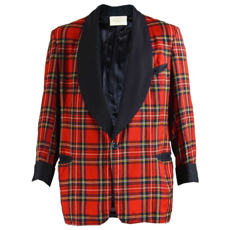 Vintage Men's Tartan Plaid Checked Drape Jacket by Joseph Horne, 1960s ...