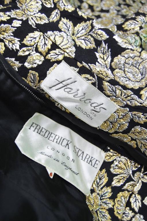 Vintage 1960's Frederick Starke Gold Lamé Brocade Evening Dress and ...