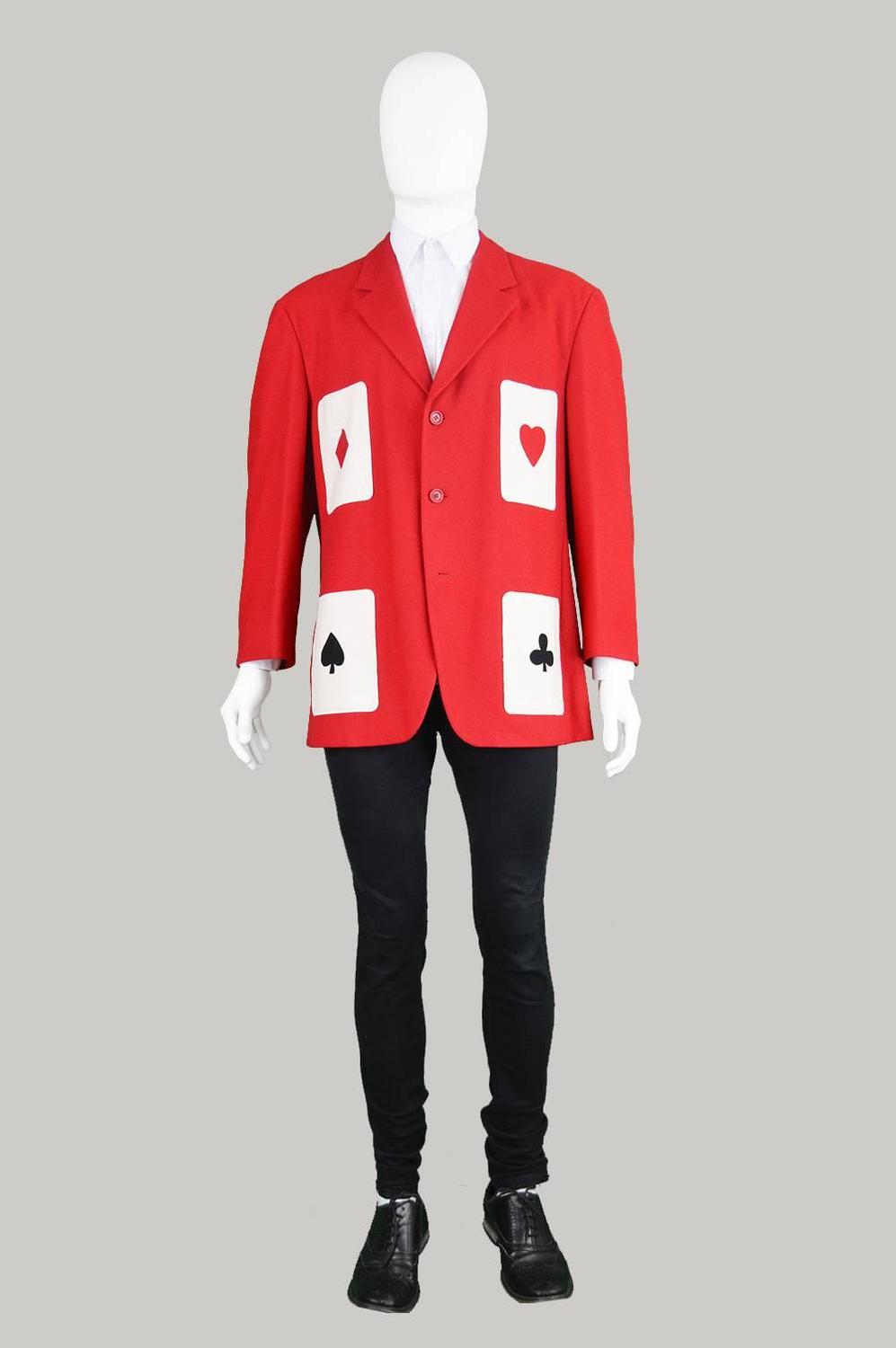 Moschino Men's Eccentric Red Playing Card Jacket, 1990s. For Sale at ...