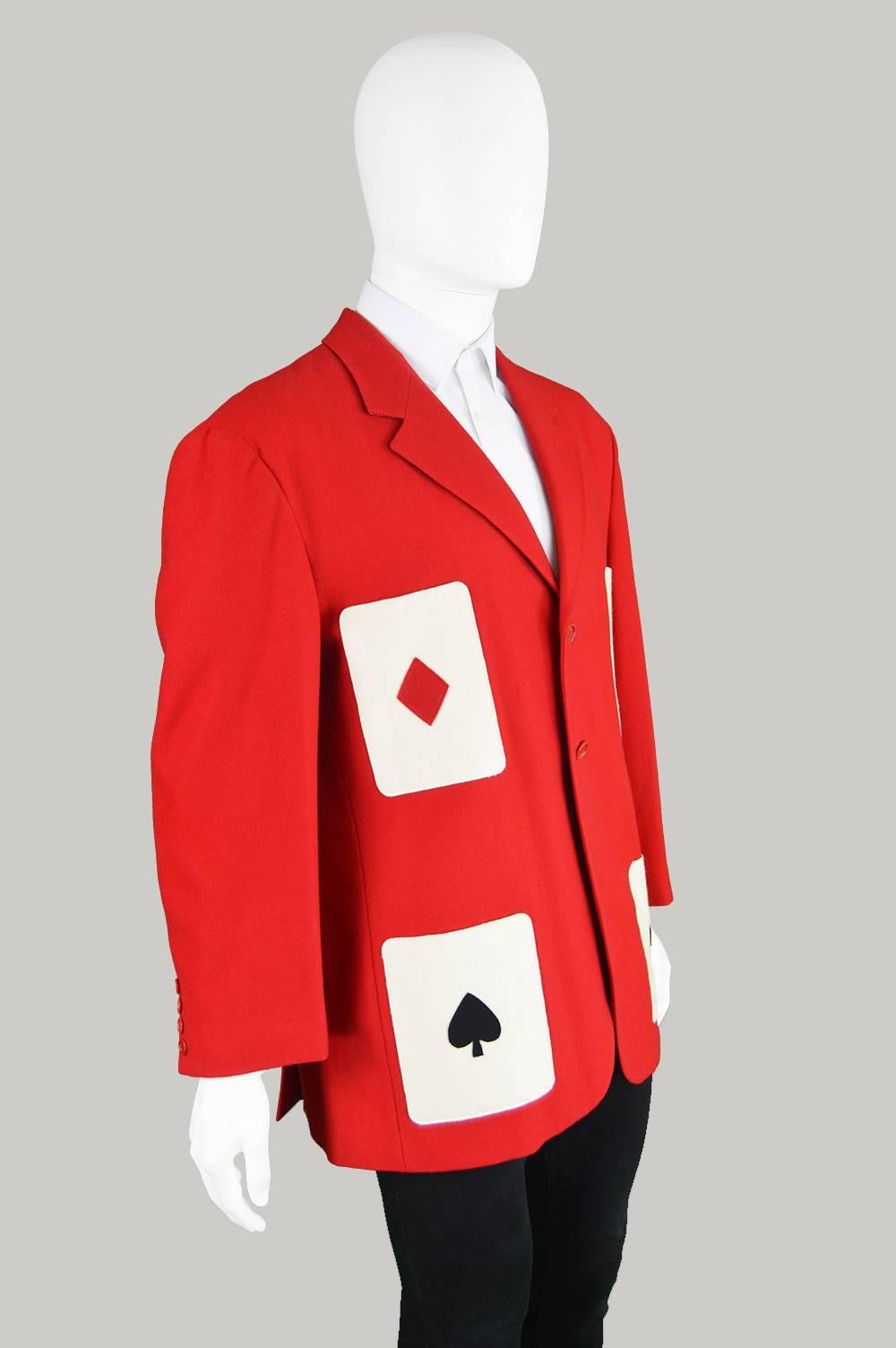 Moschino Men's Eccentric Red Playing Card Jacket, 1990s. For Sale at ...
