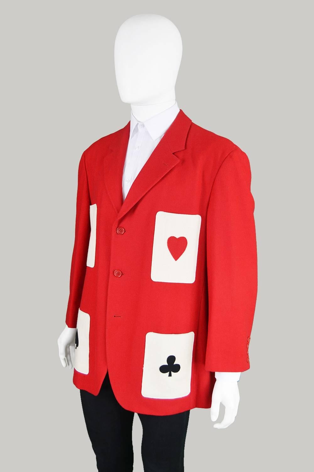 Moschino Men's Eccentric Red Playing Card Jacket, 1990s. For Sale at ...