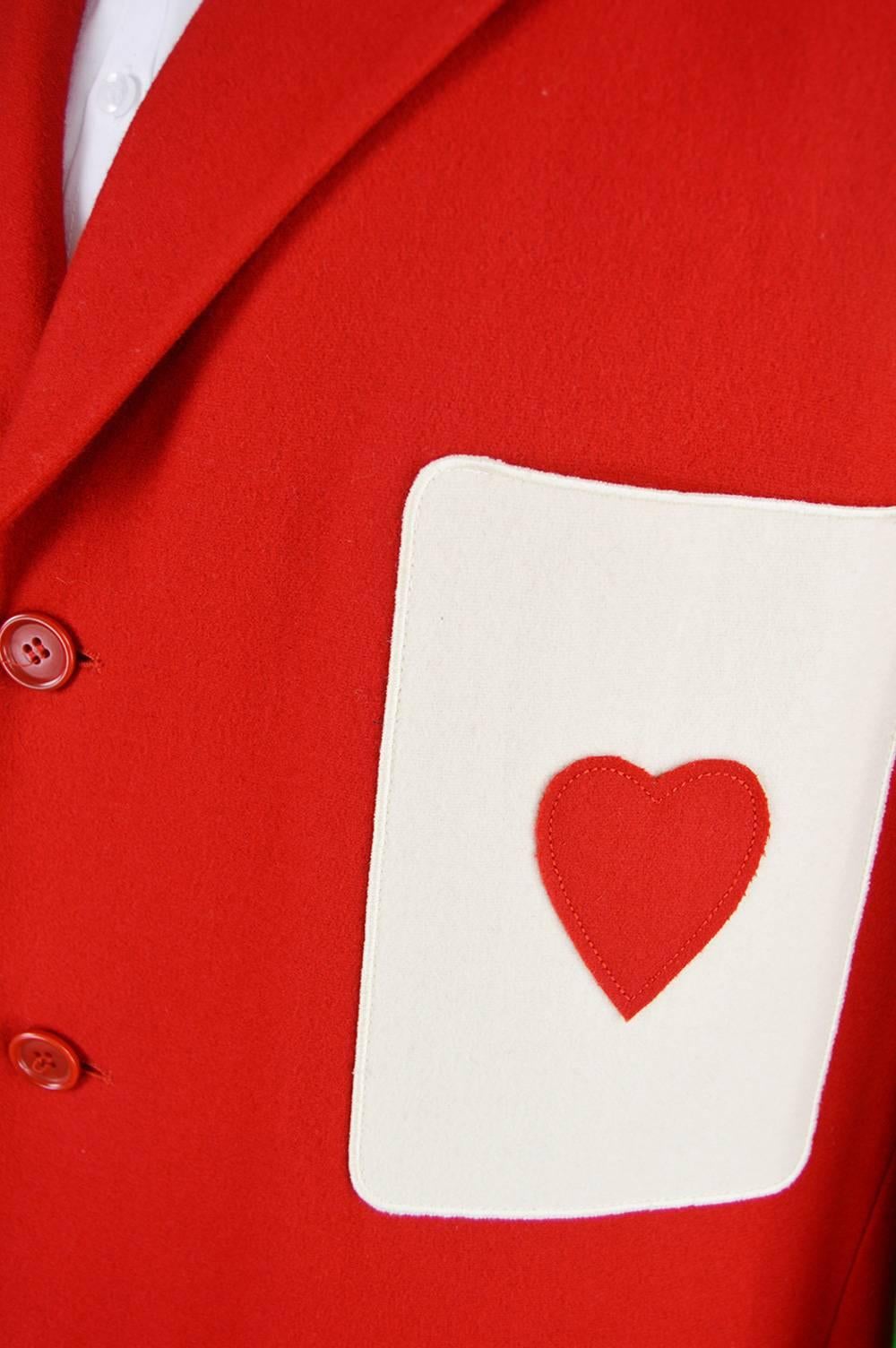Moschino Men's Eccentric Red Playing Card Jacket, 1990s. For Sale at ...