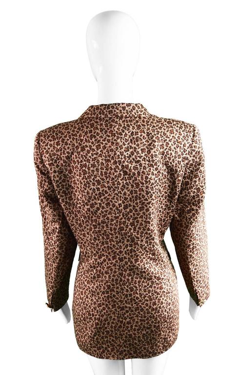 Escada Leopard Print Silk, Wool and Gold Lurex Blazer, 1980s at 1stDibs