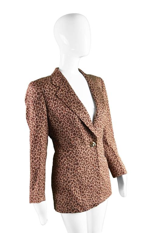 Escada Leopard Print Silk, Wool and Gold Lurex Blazer, 1980s at 1stDibs