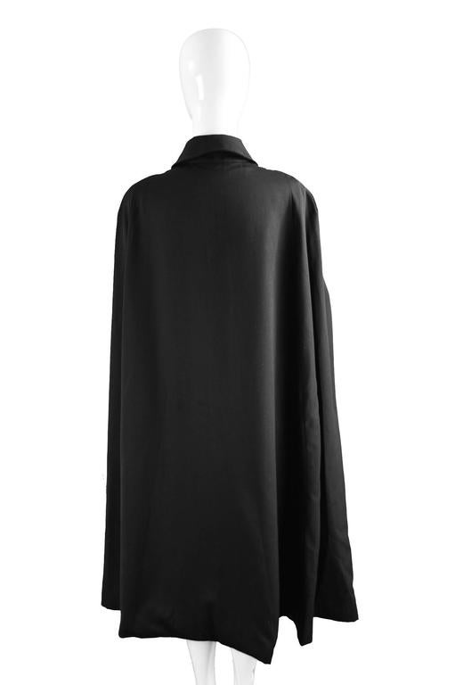Burberry Vintage Black Wool Gabardine Trench Cape, 1980s For Sale at ...