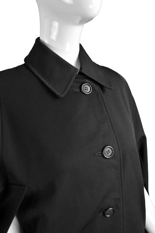 Burberry Vintage Black Wool Gabardine Trench Cape, 1980s For Sale at ...
