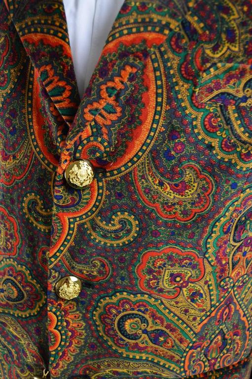 Moschino Vintage Men's Unworn with Tags Velvet Paisley Blazer Jacket ...