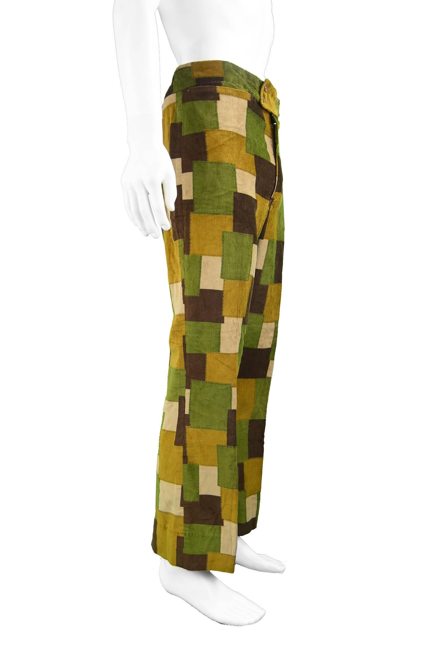 John Stephen of Carnaby Street Men's Patchwork Corduroy Flared Pants ...