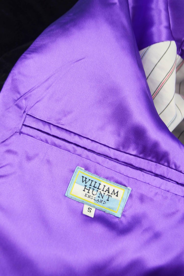 William Hunt of Saville Row Vintage Mens Blue Velvet Frock Coat, 1980s ...