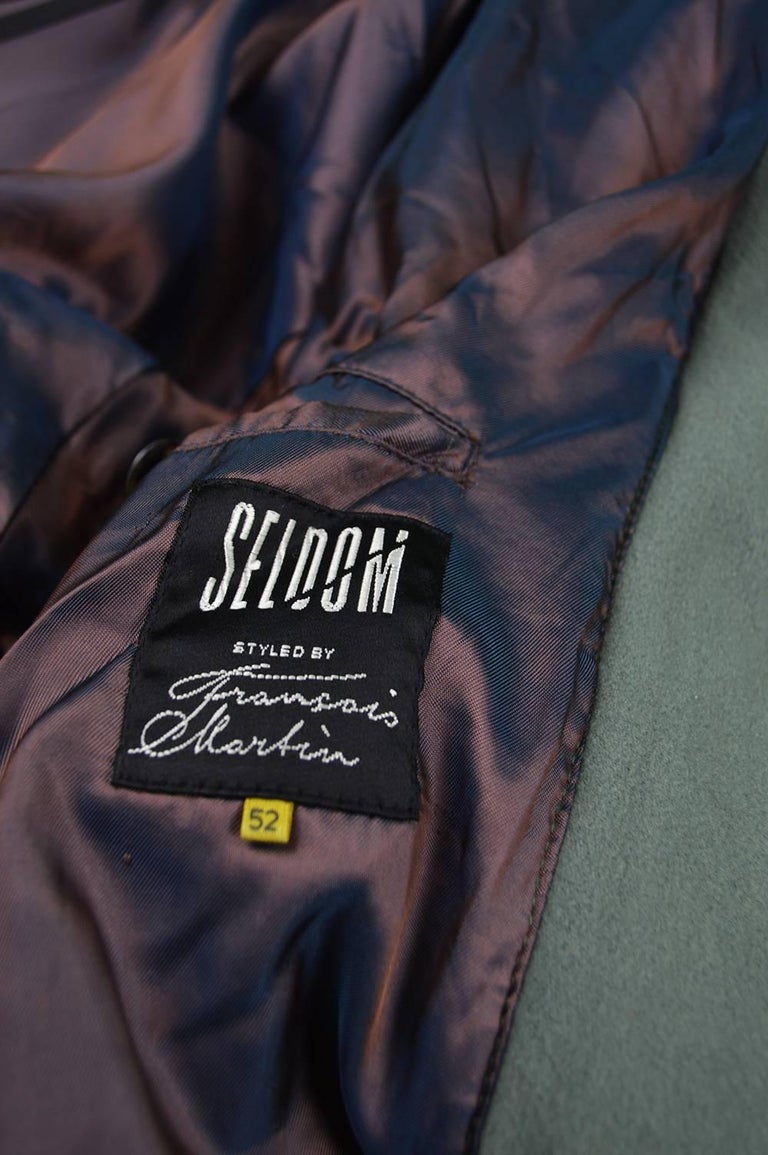 Seldon by Francois Martin Mens Cashmere, Wool and Suede Green Parka ...