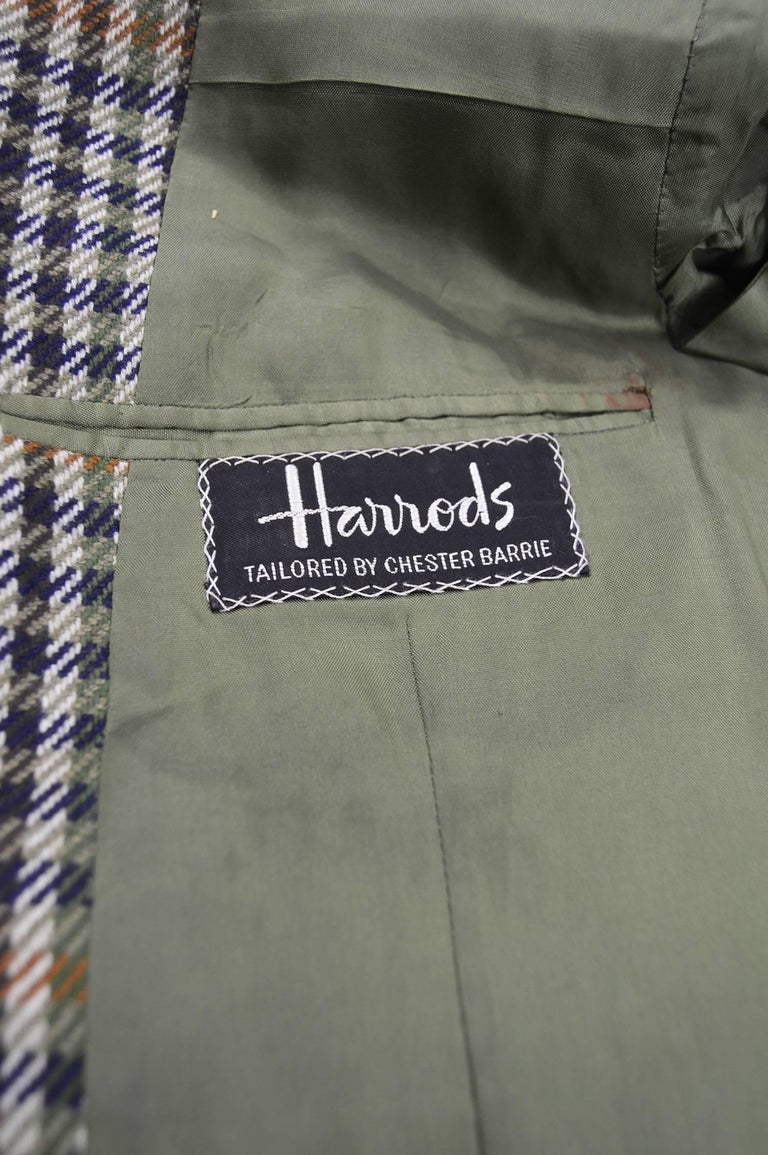 Chester Barrie for Harrods Men's Vintage Pure Cashmere Checked Jacket ...