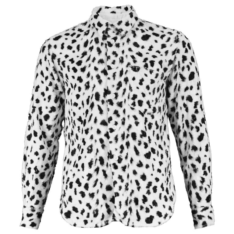 Comme des Garcons Homme Plus Faux Fur Cheetah Print Black and White Men ...