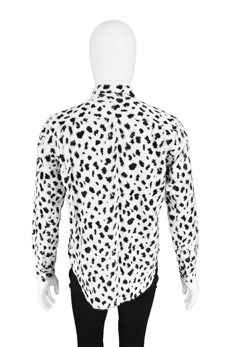 Comme des Garcons Homme Plus Faux Fur Cheetah Print Black and White Men ...