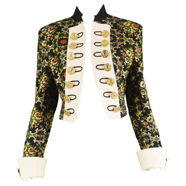 Moschino Vintage Floral Tapestry Brocade Rococo Style Women's Jacket ...
