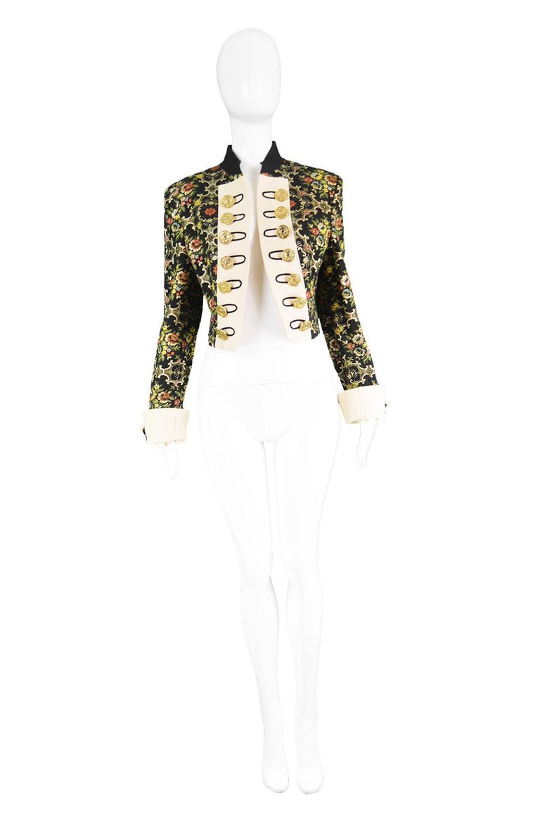 Moschino Vintage Floral Tapestry Brocade Rococo Style Women's Jacket ...