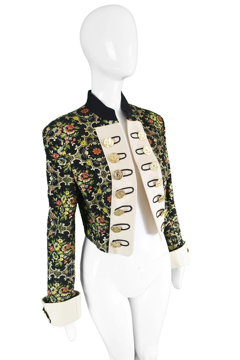 Moschino Vintage Floral Tapestry Brocade Rococo Style Women's Jacket ...