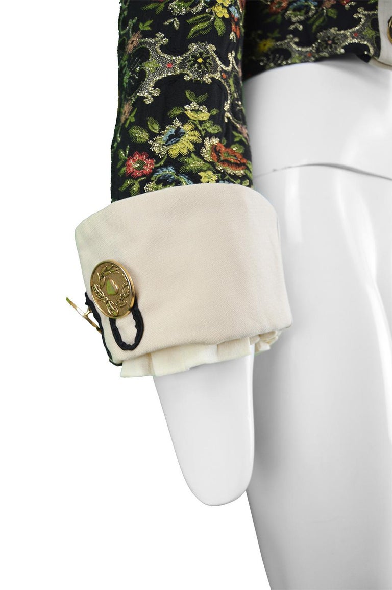 Moschino Vintage Floral Tapestry Brocade Rococo Style Women's Jacket ...