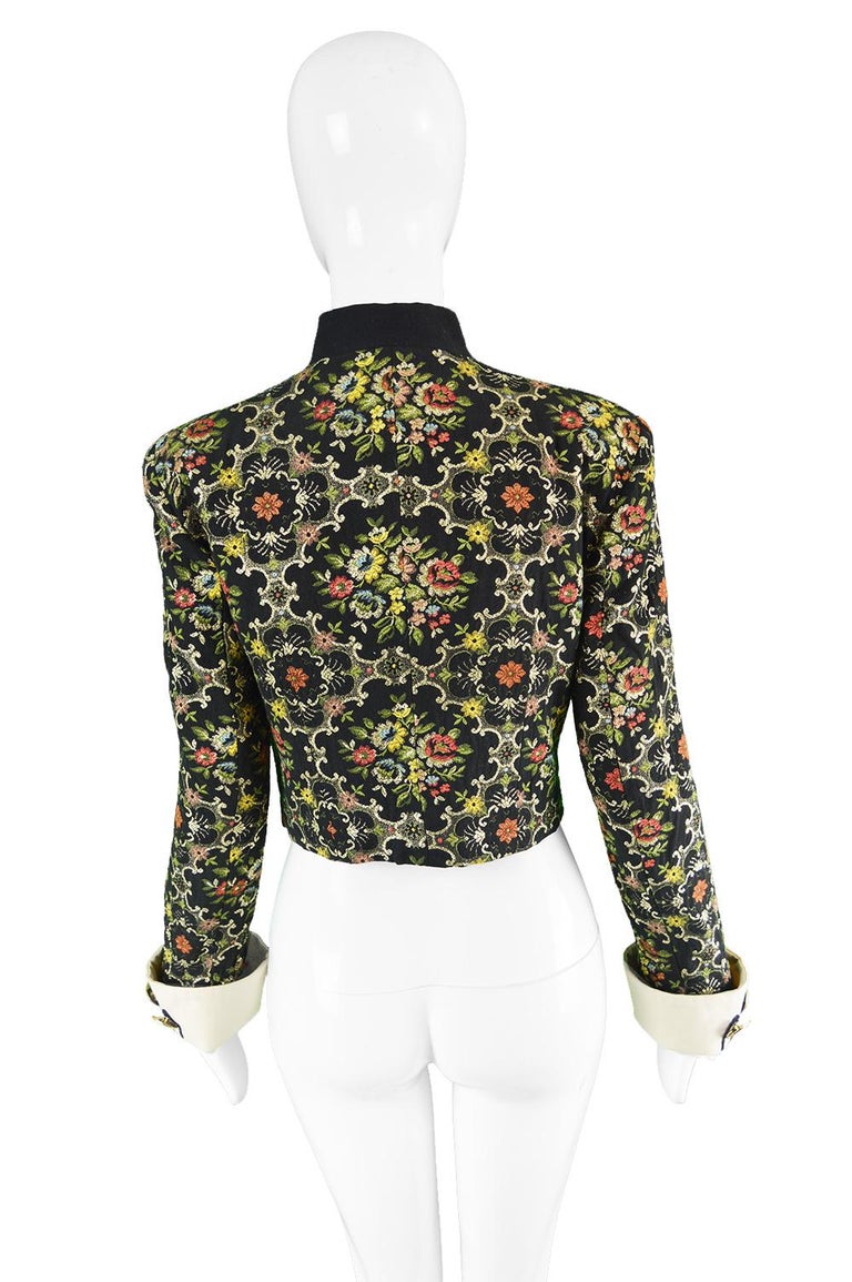 Moschino Vintage Floral Tapestry Brocade Rococo Style Women's Jacket ...