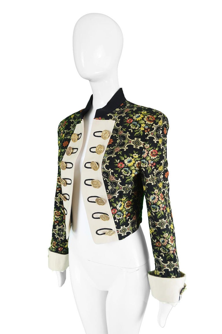 Moschino Vintage Floral Tapestry Brocade Rococo Style Women's Jacket ...