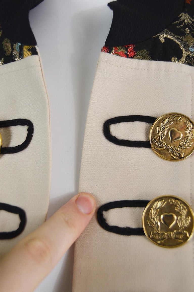 Moschino Vintage Floral Tapestry Brocade Rococo Style Women's Jacket ...