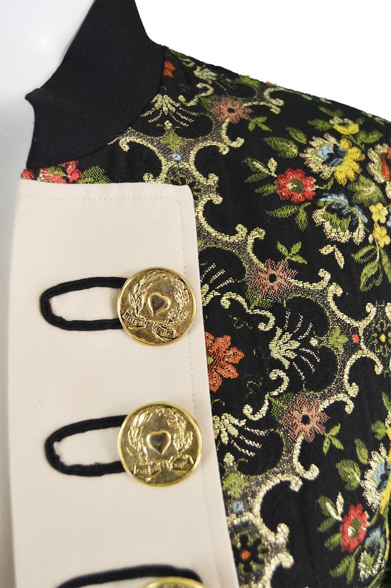 Moschino Vintage Floral Tapestry Brocade Rococo Style Women's Jacket ...