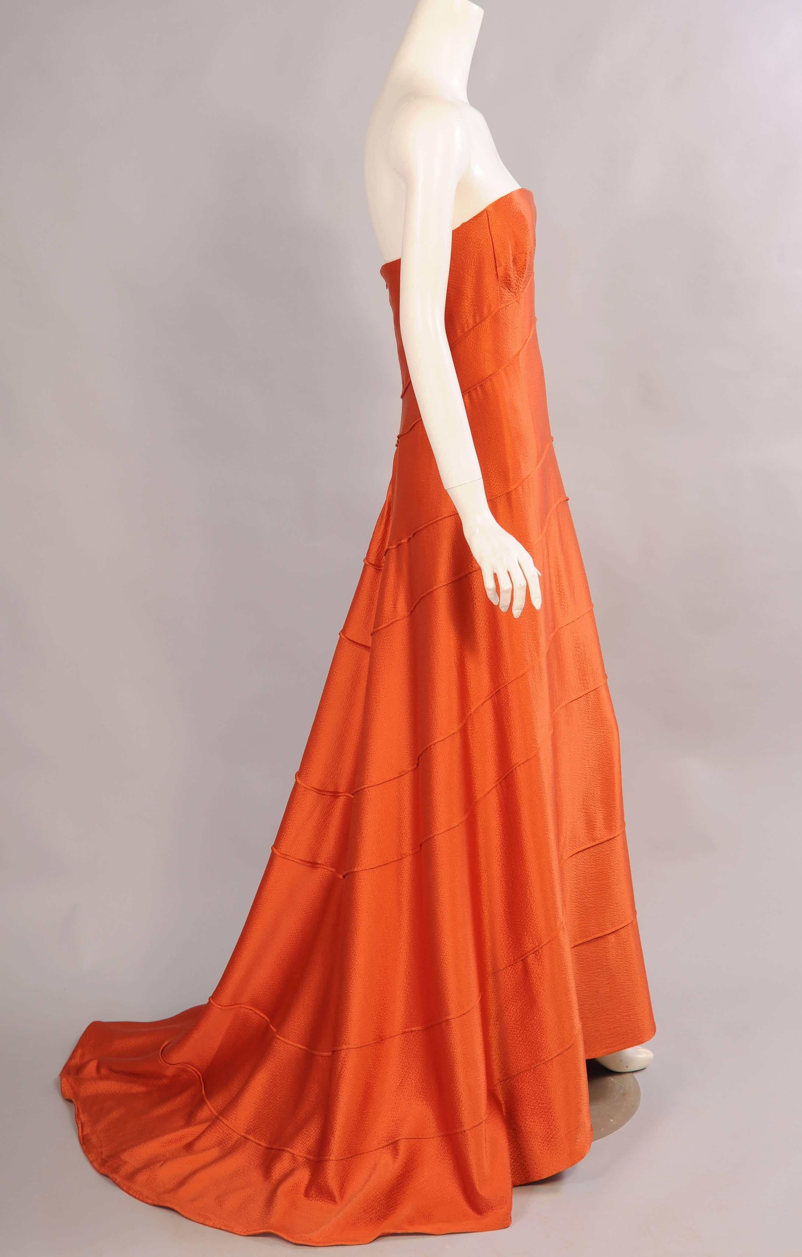 Chado Strapless Hammered Satin Evening Dress and Shawl at 1stDibs
