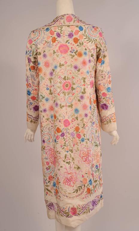 1920's Chinese Hand Embroidered Silk Coat from Cairo, Egypt at 1stDibs