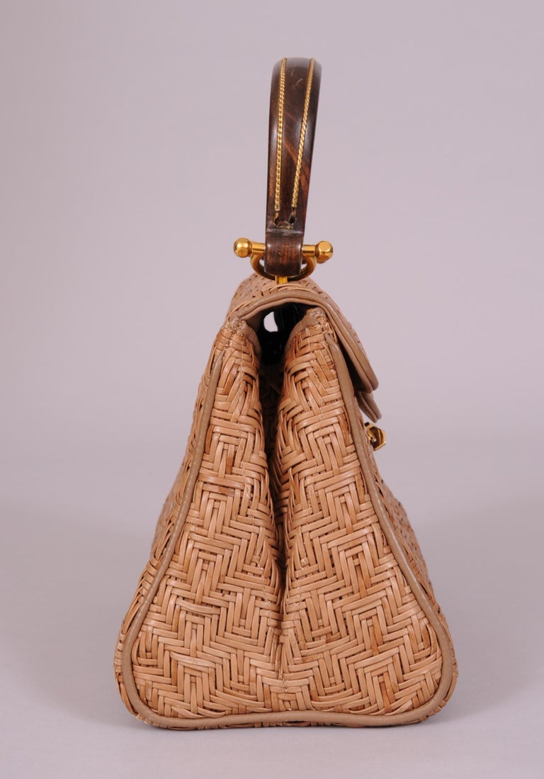 Dana Italian Woven Leather Day Bag at 1stDibs